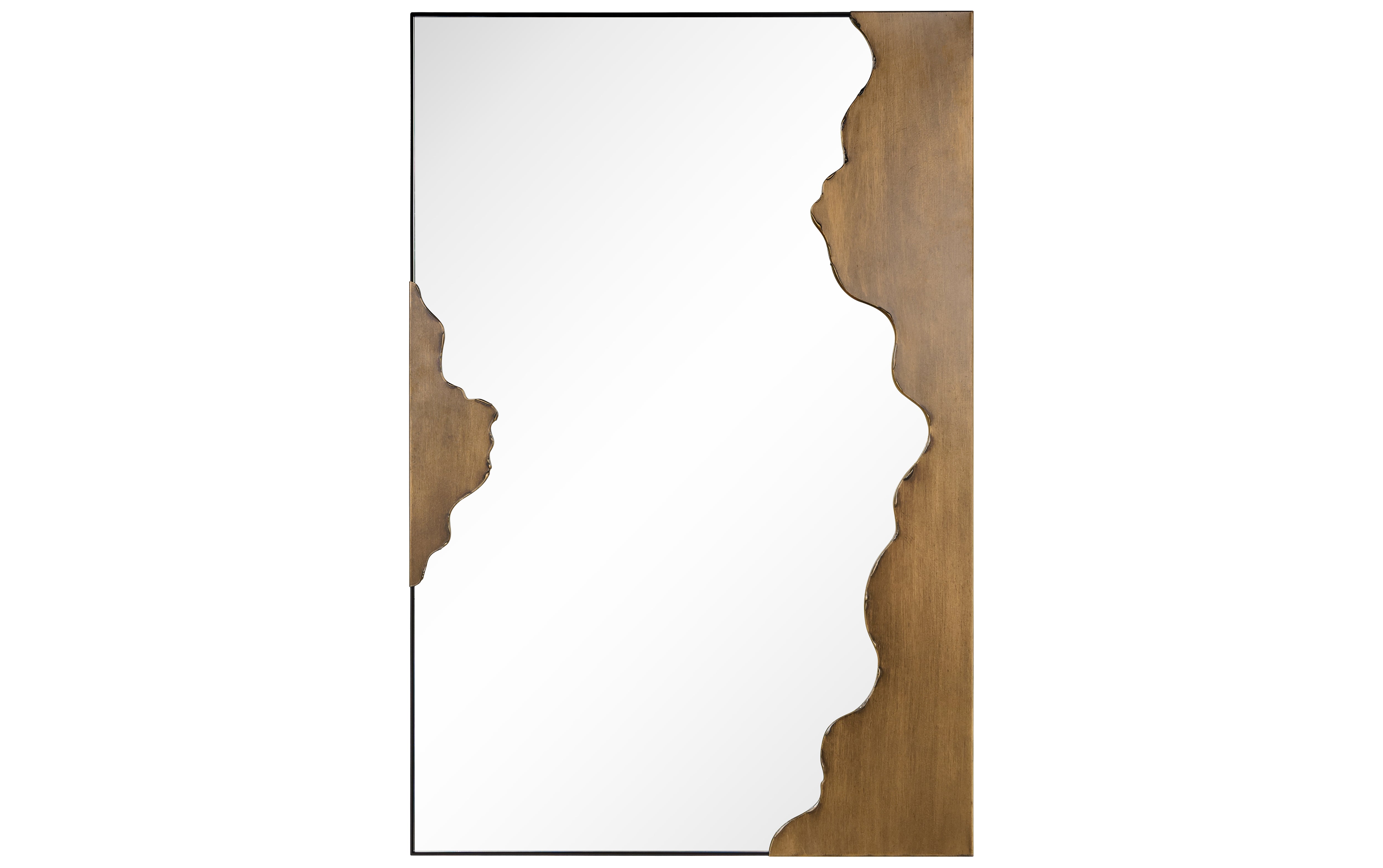 "Antique Gold Edge Tear Rectangular Wall Mirror",24"x36" Mirror Featur ...