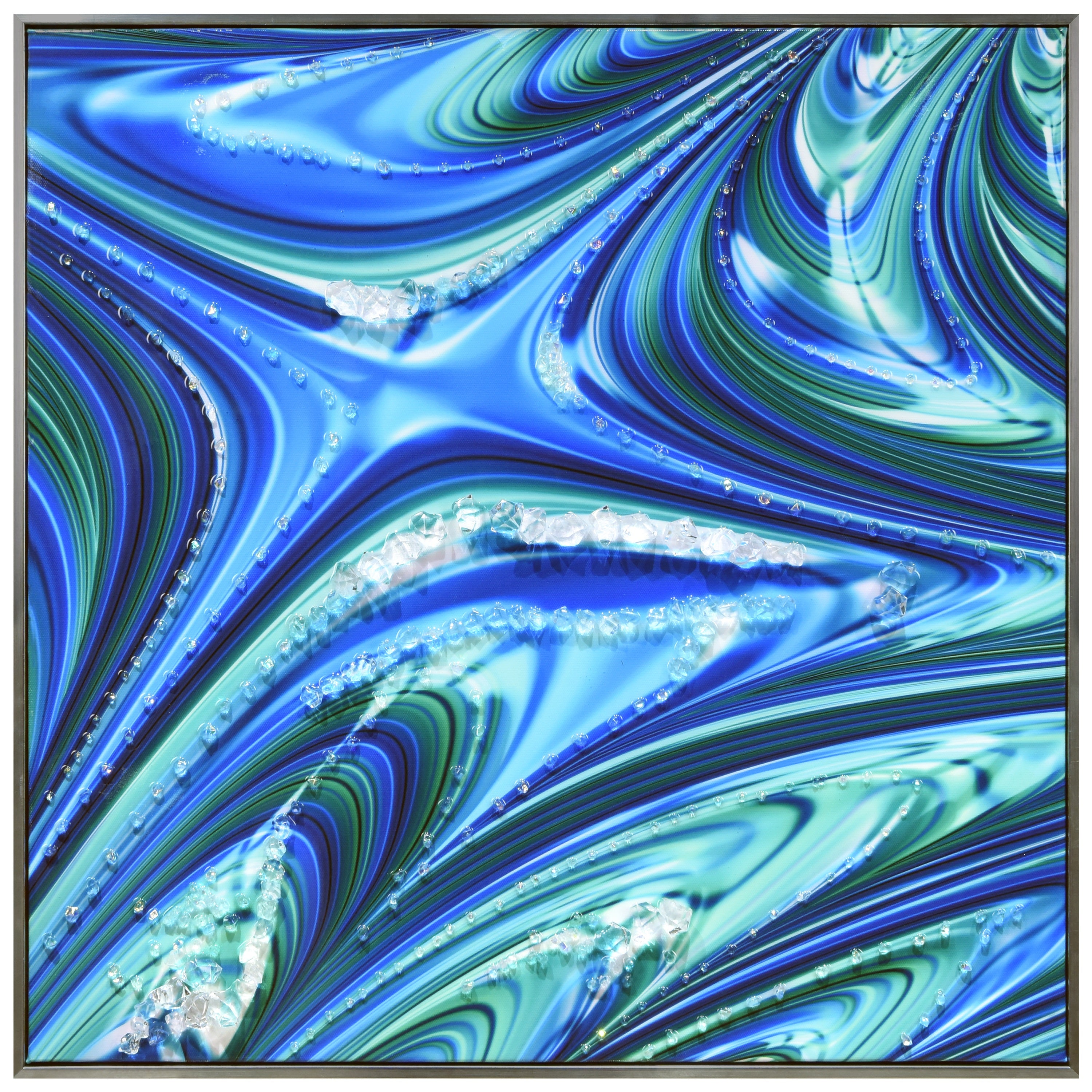"Ocean Waves II", a stunning 24"x24"x1.4" Crystallus Epoxy Coated Gall ...